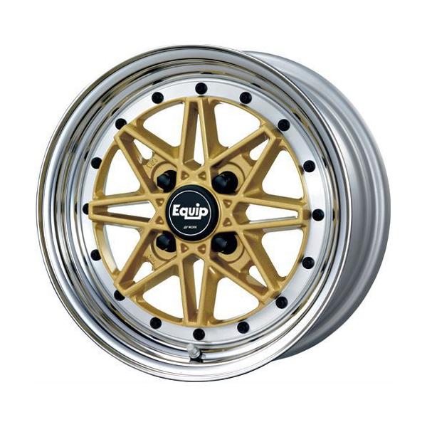 ■ホイール　WORK Epuip 03（ワーク　エクイップ　ゼロスリー）　サイズ：14×6.5J　4/100　4/114.3　インセット：下記の表を参照の上選択して下さい　カラー：ゴールド（GLD）　　　　　 ブラックカットクリア (BP)...