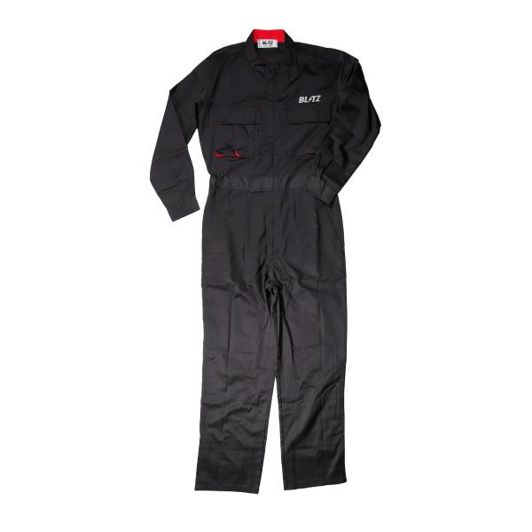 ■光が当たることでロゴ部分が反射する「リフレクションプリント」をフロント・バックに採用したカバーオール■リフレクションプリントされたグレーのBLITZロゴと、レッドの生地がアクセントになったテザイン■腰部はジャバラ仕様、袖と胸にペン差刺しを...