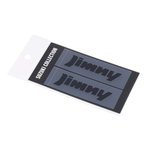 JIMNYロゴの転写式ステッカーです。2枚入り。耐水・耐候性に優れており、貼りやすい大きさで、いろいろなものをデコレーション。転写式なので気泡が入りにくく、きれいに貼れるのが特徴です。素材：アクリルウレタン、PET、PVCサイズ：H20.8...