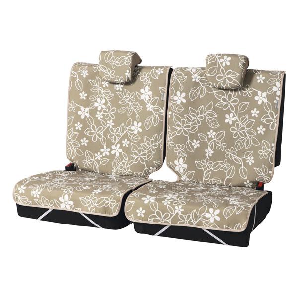 ◆取付簡単！汚れが付きにくい撥水加工 ニット素材 リーフ柄の汎用タイプ カーシートカバー●主な適合車種●ワゴンR(MH21S/MH22S/MH23S/MH34S)/MRワゴン(MF21S/MF22S/MF33S)/スペーシア(MK32S)/...