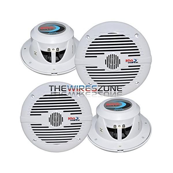 【商品名】4) NEW BOSS ボス  MR60W 6.5インチ 2-Way 400W マリンボートAudio コアキシャルスピーカー White  【カテゴリー】スピーカー:コアキシャル