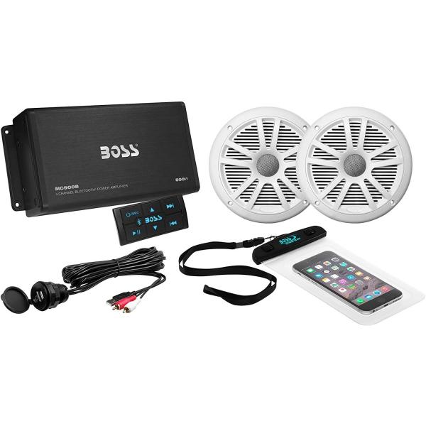 【商品名】BOSS Audio ボス オーディオ ASK902B.6 マリン500W 4Ch アンプ/ 6.5インチ スピーカーBluetooth システム 【カテゴリー】スピーカー:コアキシャル