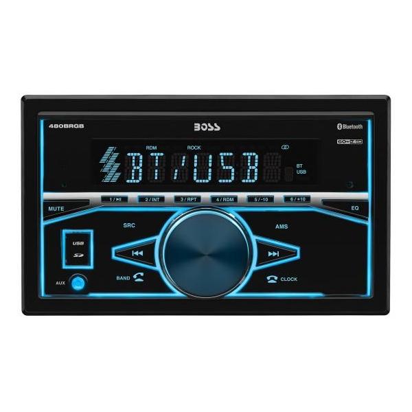 【商品名】BOSS オーディオシステム 480BRGB カーステレオ - ダブルDIN、Bluetooth、CD/DVDプレーヤーなし、AM/FMラジオレシーバー、USB、AUX入力、マルチカラーイルミネーション 【カテゴリー】 その他 :...