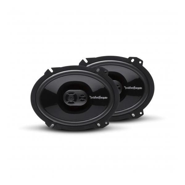 【商品名】Rockford Fosgate P1683 パンチ 6インチx8インチ 3ウェイ コアキシャル フルレンジ スピーカー - ブラック (ペア) 【カテゴリー】 スピーカー : Coaxial Speakers