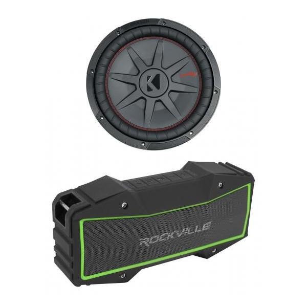 【商品名】オーディオセービングバンドル: Kicker 48CWRT124 CompRT 1000w 浅型 12インチサブウーファー DVC 4オーム カーサブウーファーバンドル (1) Rockville Rock Everywhere ...