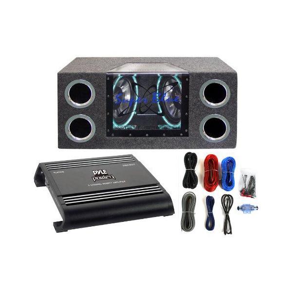 【商品名】2) Pyramid BNPS102 10” 1000W Car Box サブウーファー Bandpass + 2000W Amp + アンプキット【カテゴリー】サブウーファー:エンクローズド / 輸入カーオーディオ,自動車用品,...