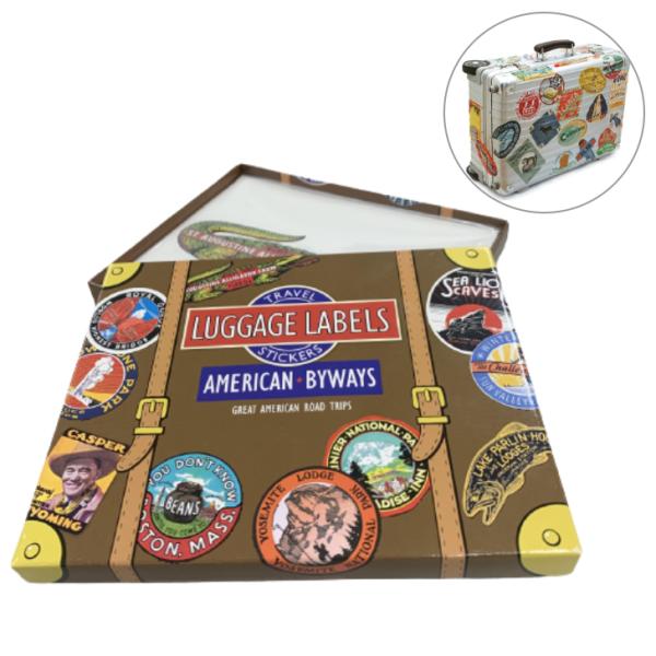 【レトロなデザイン♪】LUGGAGE LABELS トラベルステッカー★スクラップブッキングにもおすすめ★1920年代から40年代に配られたトラベルステッカーの復刻品です。各テーマに沿った20枚のステッカーがボックスの中に入っています。各ス...