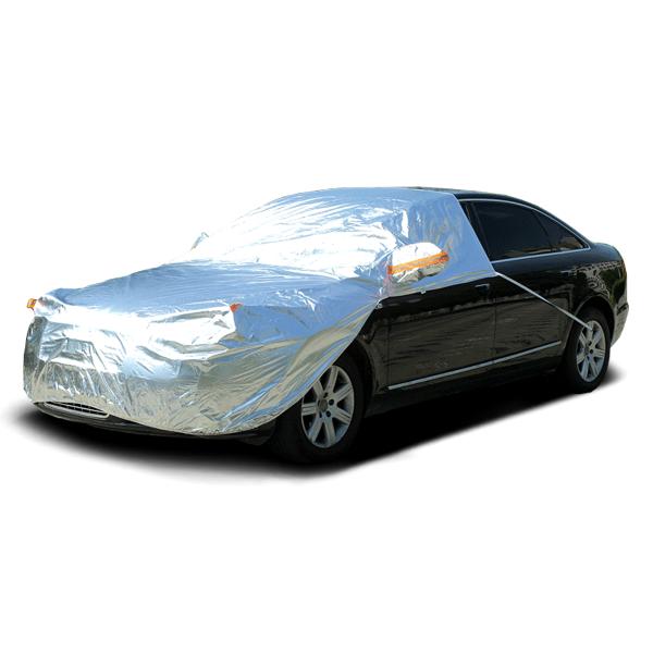 ■簡単着脱ハーフボディーカバーはお一人でも簡単に着脱が出来ます。■丈夫な生地ボンネット保護カバーは表面には耐久性に優れてアルミニウム防水材料を使用しています。中層は環境に優しいPE素材を使用し、UVカット加工になっています。裏面には車に優し...