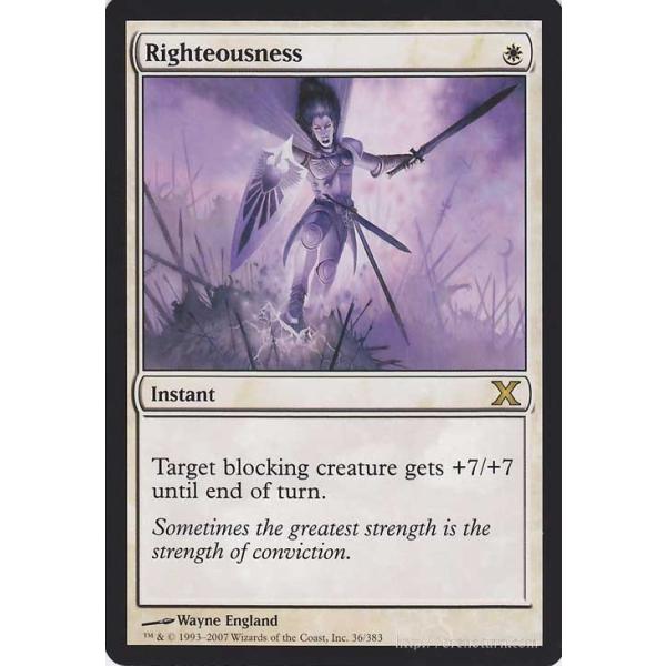 ★マジック:ザ・ギャザリング「基本セット第１０版」収録■カード名：高潔のあかし/Righteousness　【R】 ※英語版※シングルカードの状態について※トレカ専門店カードミュージアムのシングルカードは入荷時に1枚1枚状態確認を行っており...