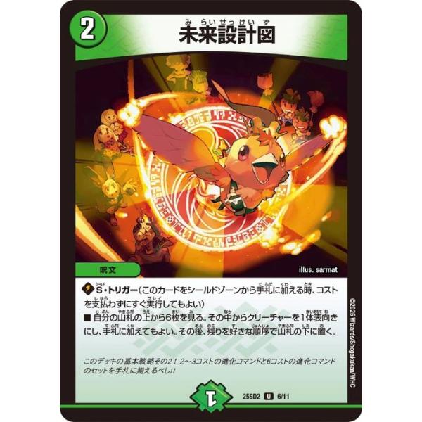 デュエルマスターズTCG いきなりつよいデッキ「力の王道」(DM25-SD2)収録■カード名：未来設計図■レアリティ：アンコモン■種類：呪文※シングルカードの状態について※トレカ専門店カードミュージアムのシングルカードは入荷時に1枚1枚状態...