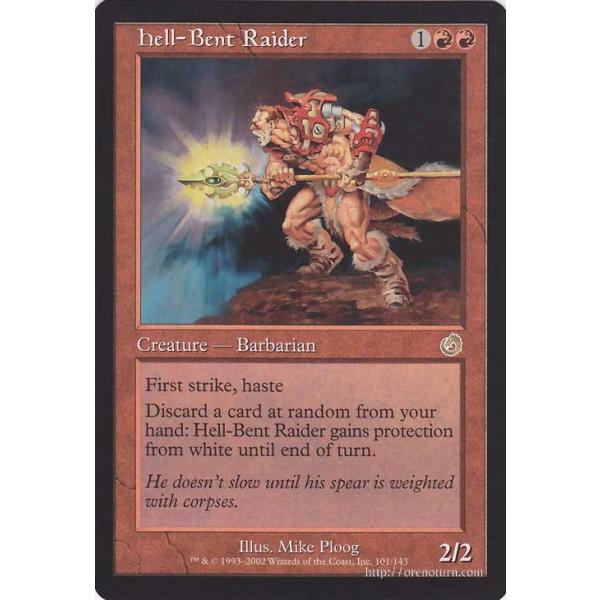 ★マジック:ザ・ギャザリング「トーメント」収録■カード名：がむしゃらな略奪者/Hell-Bent Raider　【R】 ※英語版※シングルカードの状態について※トレカ専門店カードミュージアムのシングルカードは入荷時に1枚1枚状態確認を行って...