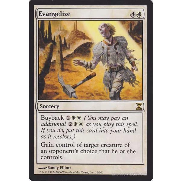 ★マジック:ザ・ギャザリング「時のらせん」収録■カード名：福音/Evangelize　【R】 ※英語版※シングルカードの状態について※トレカ専門店カードミュージアムのシングルカードは入荷時に1枚1枚状態確認を行っております。チェック後、速や...