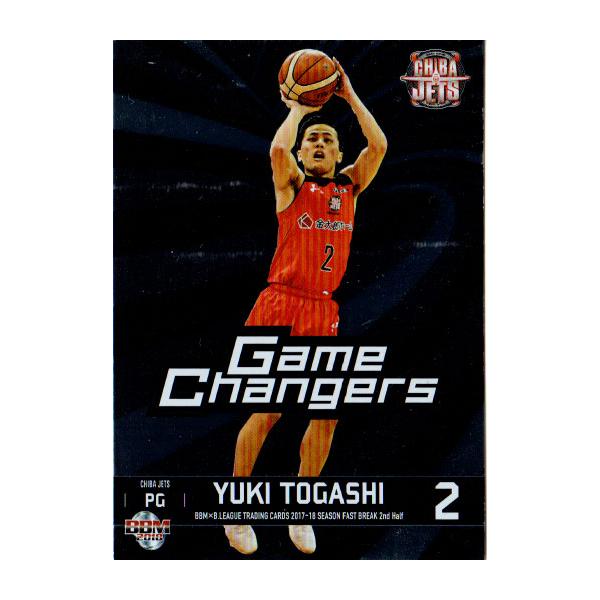 ２０１８年ＢＢＭ発売のカード『2017-18 B.LEAGUE CARDS SEASON FAST BREAK 2nd Half』より出るインサートカード・Game Changersカード<BR>富樫勇樹　千葉ジェッツ　カードＮ...