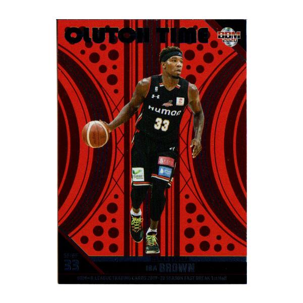 ２０２０年ＢＢＭ発売のカード『2019-20 B.LEAGUE CARDS SEASON FAST BREAK 1st Half』より出るインサートカード・CLUTCH TIMEカード<BR>アイラ・ブラウン　大阪エヴェッサ　カ...