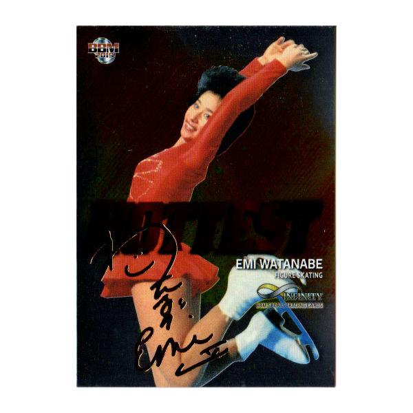 ２０１９年ＢＢＭ発売のカードセット『INFINITY』より出る HOTTESTの２００枚限定パラレルカード<BR>渡部絵美　フィギュアスケート　カードＮｏ．Ｈ０９　シリアル入り２００枚限定<BR>サインの部分は印刷で...