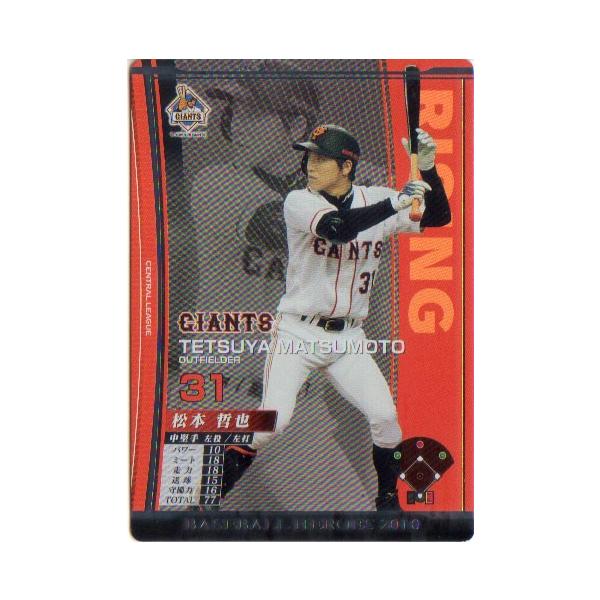 ＫＯＮＡＭＩコナミ発売のカード『BASEBALL HEROES』のカード<BR>松本哲也　読売ジャイアンツ　カードＮｏ．Ｂ１０ＲＳ００３(表面キラ仕様)【重要・注意】一部のカードのエッジの状態(特に下部)にメクレなどがあるカード...