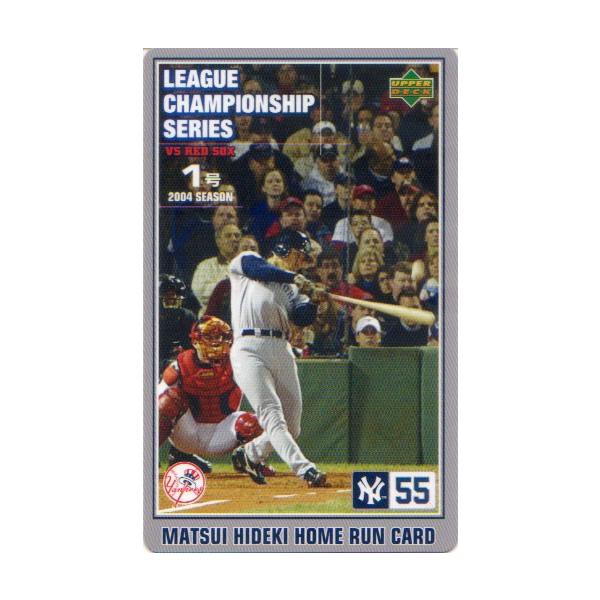 松井秀喜のＭＬＢのLEAGUE CHAMPIONSHIP SERIESでのホームランカード　１号<BR>ＭＬＢでのLEAGUE CHAMPIONSHIP初ホームランです<BR>制作は、日本テレビ、ライセンスはUppe...