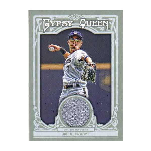 ２０１３年Ｔｏｐｐｓ社発売のカードより出る青木宣親のジャージカード<BR>青木宣親　カードＮｏ．ＧＱＲ−ＮＡ