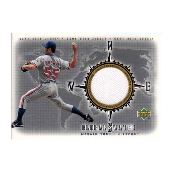 ２００１年Upper Deck社発売のパックから出る吉井理人のジャージカード<BR>吉井理人　カードＮｏ．ＣＳ−ＭＹ