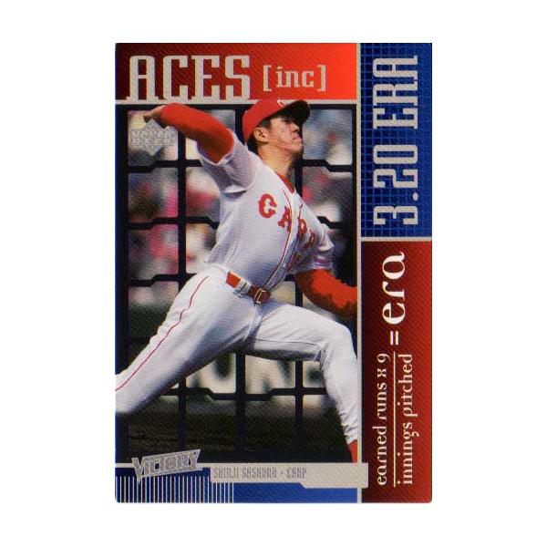 ２０００年Upper Deck発売のカード『Victory』より出る エースイングカード<BR>佐々岡真司　広島東洋カープ　カードＮｏ．Ａ８