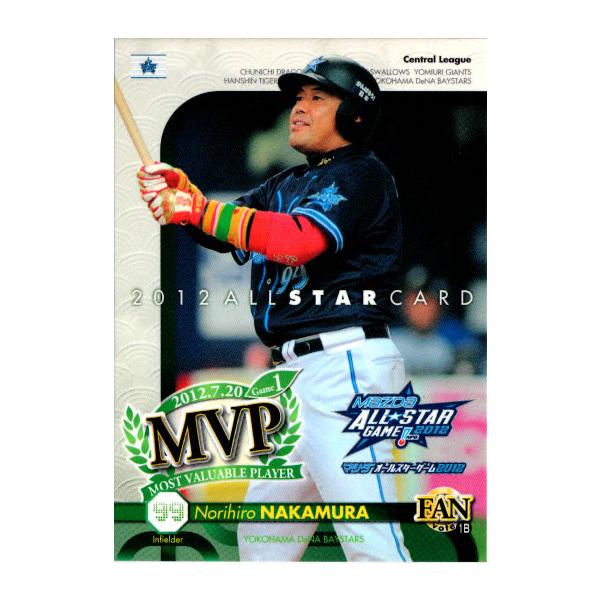 ２０１２年ＢＢＭ発売のカードセット『オールスターセット』より出るレギュラーカード<BR>中村紀洋　横浜DeNAベイスターズ　カードＮｏ．Ａ５５