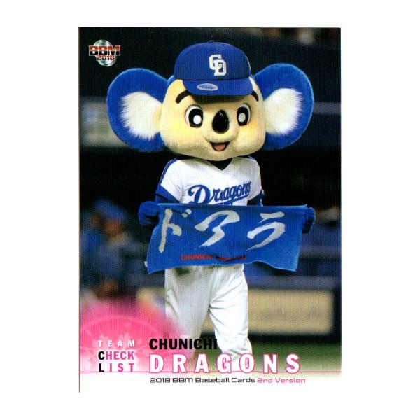 ２０１８年ＢＢＭ発売のカード『ベースボールカード セカンドバージョン』より出るレギュラーカードのレギュラーカード<BR>ドアラ　中日ドラゴンズ　カードＮｏ．５９９