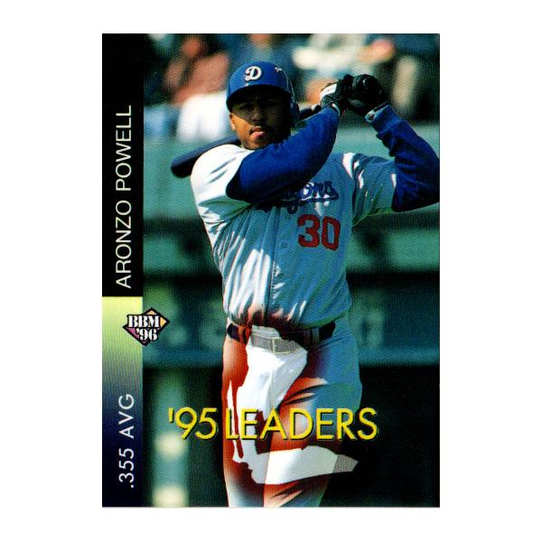 １９９６年ＢＢＭ発売のカード『ベースボールカード』より出るレギュラーカード<BR>パウエル　中日ドラゴンズ　カードＮｏ．３<BR>カード表面の名前の綴りが間違っているエラー版です。(誤 ARONZO ／ 正 ALONZO)