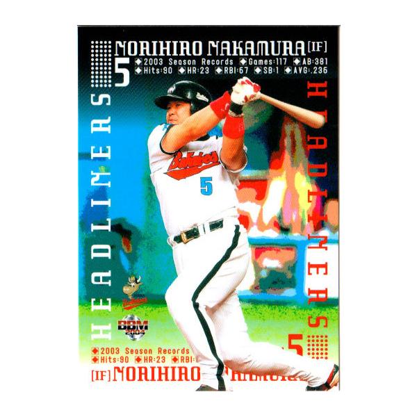 ２００４年ＢＢＭ発売のカード『大阪近鉄バファローズ』より出るレギュラーカード<BR>中村紀洋　大阪近鉄バファローズ　カードＮｏ．ＢＵ７４