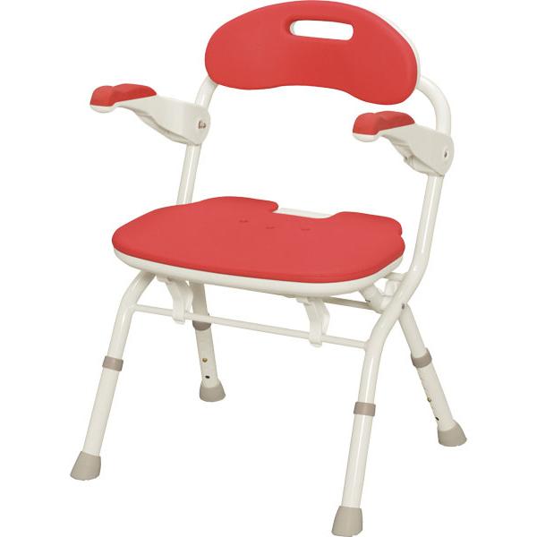 ■メーカー：アロン化成株式会社　安寿■安寿　折りたたみシャワーベンチFS　5536-050　レッド■製品寸法、素材●サイズ幅51×奥行40〜48×高さ67〜77cm折りたたみ時：奥行15×高さ82〜93cm座面：幅45×奥行33cm座面高：...