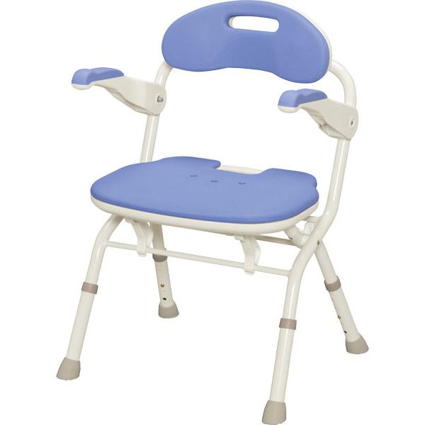 ■メーカー：アロン化成株式会社　安寿■安寿　折りたたみシャワーベンチFS　536-051　ブルー■製品寸法、素材●サイズ幅51×奥行40〜48×高さ67〜77cm折りたたみ時：奥行15×高さ82〜93cm座面：幅45×奥行33cm座面高：3...