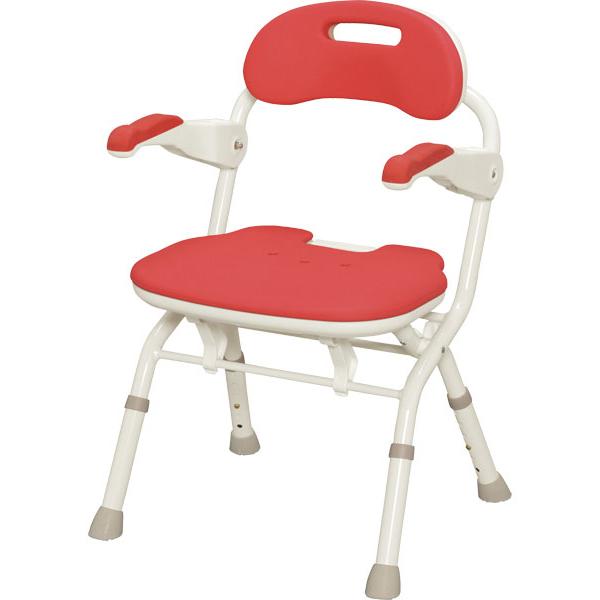 ■メーカー：アロン化成株式会社■安寿　折りたたみシャワーベンチFSフィット　536-056　レッド■製品寸法、素材●サイズ幅46×奥行38〜46×高さ65〜75cm折りたたみ時：奥行15×高さ80〜91cm座面：幅41×奥行33cm座面高：...