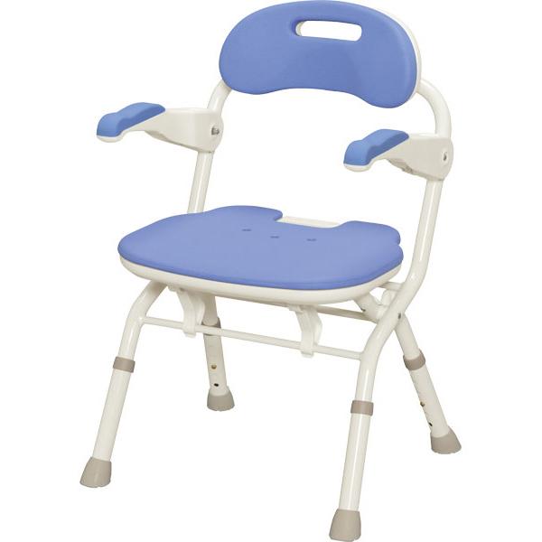 ■メーカー：アロン化成株式会社■安寿　折りたたみシャワーベンチFSフィット　536-057　ブルー■製品寸法、素材●サイズ幅46×奥行38〜46×高さ65〜75cm折りたたみ時：奥行15×高さ80〜91cm座面：幅41×奥行33cm座面高：...