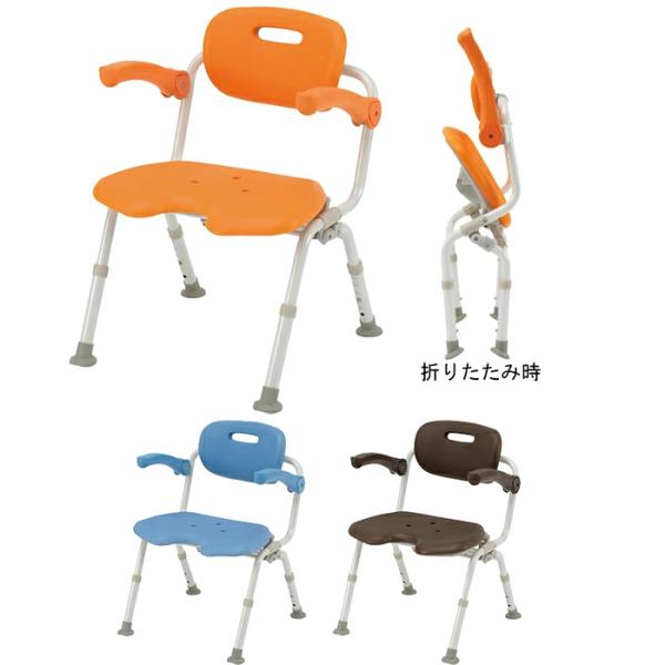 ●サイズ／幅50.5×奥行50〜58.5×高さ68〜78cm、折りたたみ時：奥行20×高さ88〜99cm、座面：幅47×奥行32.5cm、座面高：36〜46cm（6段階／2cm）、ひじ掛け内寸：42.5cm●重さ／4.7kg●材質／座面・背...