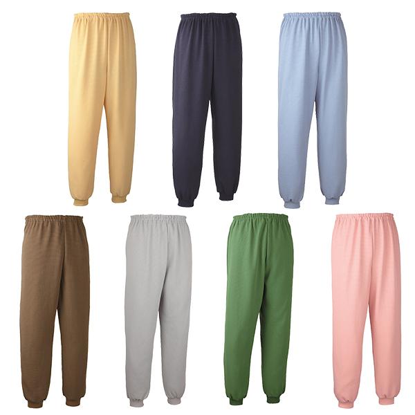 ■品名：スクエアニット裾リブ付きズボン■品番：5113■寸法S：148〜158cm（身長）、66〜76cm（ウエスト）95cm（パンツ丈）、65cm（股下）M：156〜166cm（身長）、74〜84cm（ウエスト）97cm（パンツ丈）、67...