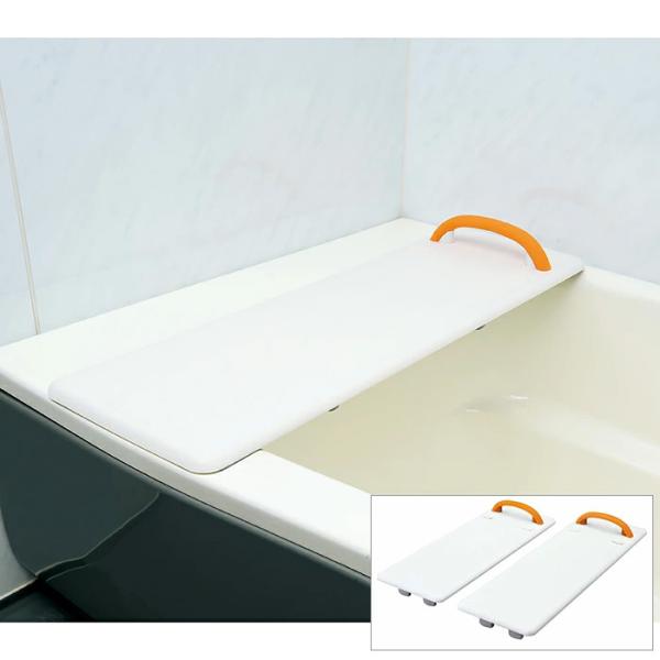 【バスボード S軽量タイプ】●サイズ／幅73×奥行28×ボード厚さ2cm、手すり：直径2.8×高さ6cm●重さ／2.7kg●材質／本体：ポリプロピレン、ステンレス●取付可能サイズ／内寸：29〜65cm、外寸：71cm以上、ふち：4cm以上●...