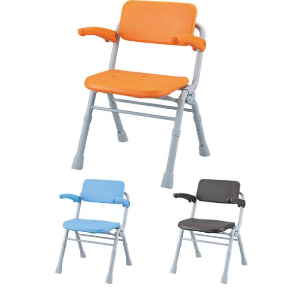 ●サイズ／幅45.5×奥行43〜53×高さ64.5〜74.5cm、折りたたみ時：奥行13×高さ83.5〜94.5cm、座面：幅36.5×奥行30.5cm、座面高：36〜46cm（6段階／2cm）、ひじ掛け内寸：37.5cm●重さ／3.5kg...