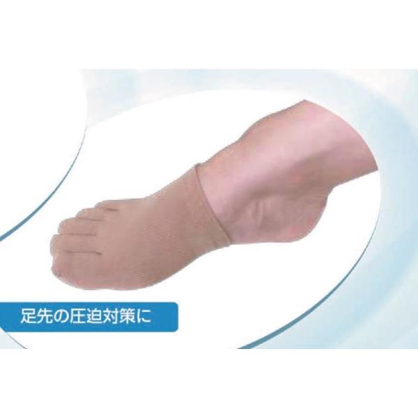 シームレス構造で縫い目がない為、くい込みなどのトラブルを軽減。手足の指の間に圧がきちんとかかる編み構造を実現ニットによるシームレス製法を実現