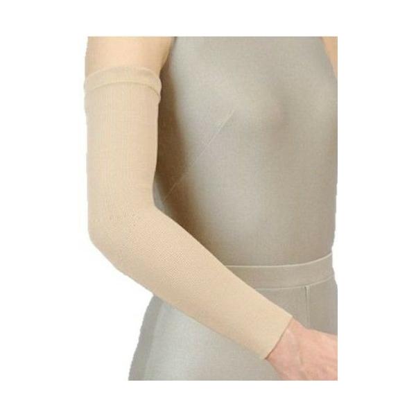 ※左右兼用日本製の平編みアームスリーブです。こちらは圧迫力２です。手首から腋窩までの圧迫に。サイズは、XS、S、M、L、XL、XXLの６サイズ。色：ブラウン、黒※使用の際には、事前に主治医へご相談ください。素材：ポリアミド 70.5% ビス...