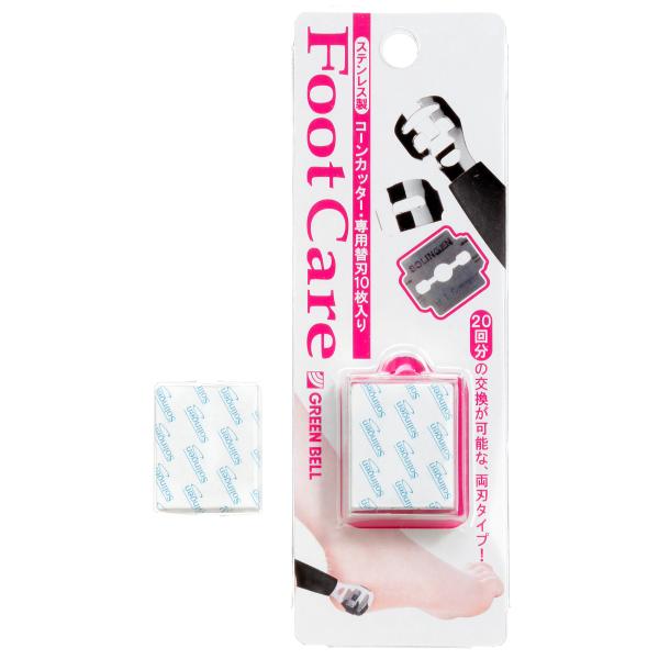 コーンカッター専用の両刃タイプ替刃です。【メーカー】グリーンベル【品番】PSG-027【サイズ】全長31mm・8g【材質】刃部/ステンレス刃物鋼　　　　ケース/ポリプロピレン樹脂