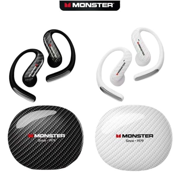 MONSTER MAXSTAR MQO37 カーボンブラック/カーボンホワイト 2色<br>1.革新的なデザイン：チタン合金製イヤーフックが採用、充電ケースはカーボン調仕上げ。<br>2.高度なBluetooth接続...