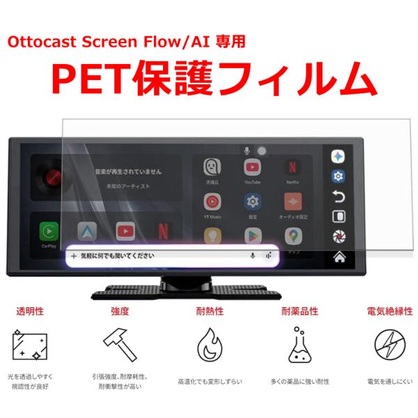 オットキャスト ポータブルディスプレイ Ottocast Screen Flow / ScreenAI 11.4インチ 専用 PET保護フィルム内容品：PET保護フィルム×1 / スキージ×1 / 拭きシート×1PETフィルムは柔らかく薄い...