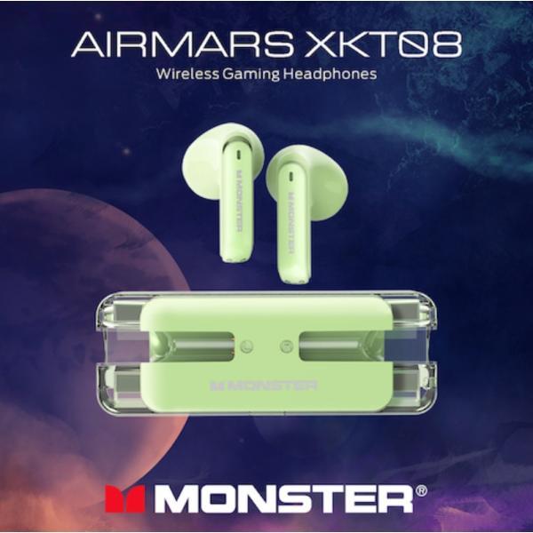 MONSTER 完全ワイヤレスイヤホン AIRMARS XKT08内容品：XKT08イヤホン、充電ケース、マニュアル、ストラップ1.通信規格に最新のBluetooth 5.3を採用したことで、音飛びを極限まで抑え、より広く、より早く、より低...
