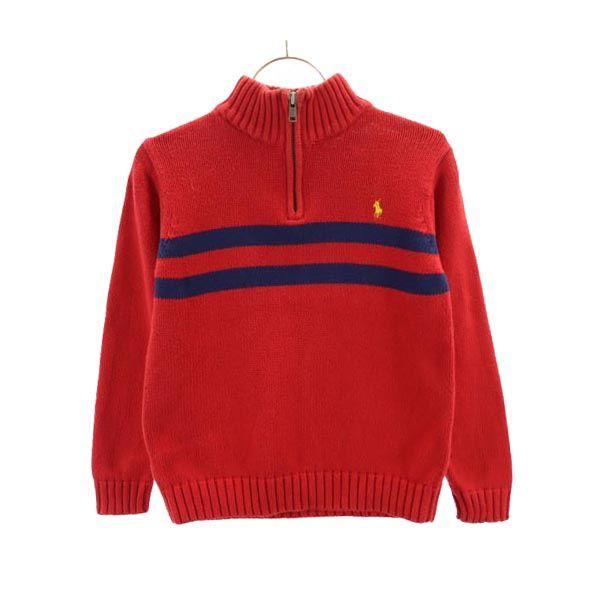 ■ 商品詳細 ■ブランド：ポロバイラルフローレン / Polo by Ralph Lauren対象：キッズアイテム：ハーフジップ コットン ニットサイズ表記：7※参考サイズ：キッズ120cmサイズ相当 ※実寸サイズを参考にしてください。着丈...