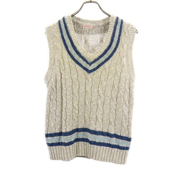 ■ 商品詳細 ■ブランド：ストーンウォルド / STONE WOLD対象：レディースアイテム：Vネック ニットベストサイズ表記：L※参考サイズ：レディースLサイズ相当 ※実寸サイズを参考にしてください。着丈：約59cm身幅：約42cm肩幅：...