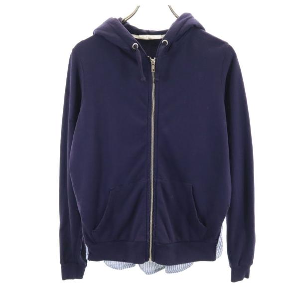 ■ 商品詳細 ■ブランド：クルートゥ / Clu TOO対象：レディース生産国：アメリカアイテム：レイヤード切替 スウェット ジップパーカーサイズ表記：S※参考サイズ：レディースSサイズ相当 ※実寸サイズを参考にしてください。着丈：約63c...