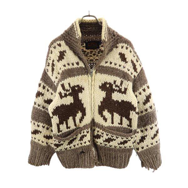 ■ 商品詳細 ■ブランド：ロングハウス / LONGHOUSE対象：メンズ年代：90sアイテム：ウール カウチンジャケットサイズ表記：不明※実寸サイズを参考にしてください。着丈：約61cm身幅：約57cm裄丈：約79cm素材：毛100％カラ...