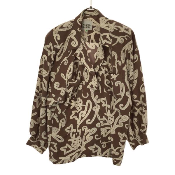 ■ 商品詳細 ■ブランド：ノーマカマリ / Norma Kamali対象：レディースアイテム：ブラウスサイズ表記：不明※実寸サイズを参考にしてください。着丈：約72cm身幅：約54cm肩幅：約63cm袖丈：約46cm素材：ポリエステル100...