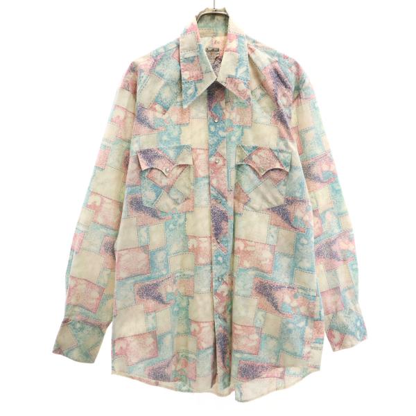 ■ 商品詳細 ■ブランド：Rawhide / -対象：メンズ年代：70sアイテム：ウエスタンシャツサイズ表記：不明※実寸サイズを参考にしてください。着丈：約82cm身幅：約60cm肩幅：約49cm袖丈：約60cm素材：不明カラー：グレージュ...