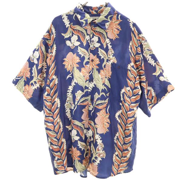 ■ 商品詳細 ■ブランド：ヒロハッティ / Hilo Hattie対象：メンズ年代：90sアイテム：アロハシャツサイズ表記：L※参考サイズ：メンズLサイズ相当 ※実寸サイズを参考にしてください。着丈：約84cm身幅：約61cm肩幅：約58c...
