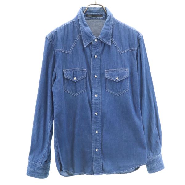 ■ 商品詳細 ■ブランド：デビルメント / DEVILMENT対象：メンズ生産国：日本アイテム：シャンブレー ウエスタンシャツサイズ表記：48※参考サイズ：メンズLサイズ相当 ※実寸サイズを参考にしてください。着丈：約72cm身幅：約48c...